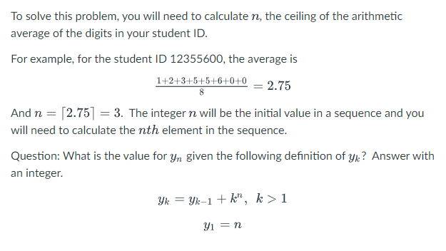 Solved To solve this problem, you will need to calculate n, | Chegg.com