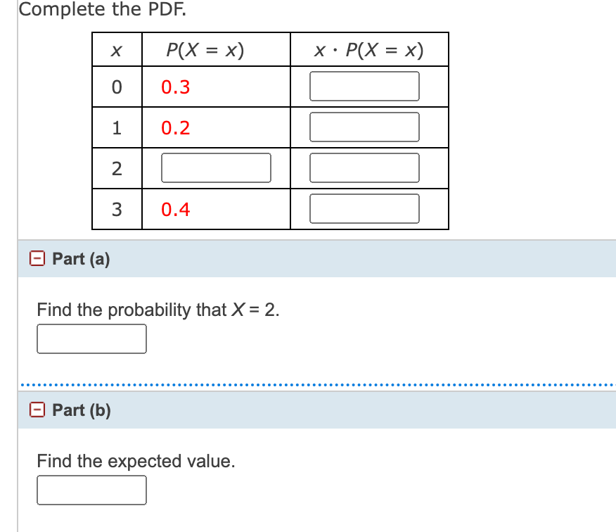 Solved Complete the PDF. Part (a) Find the probability that | Chegg.com