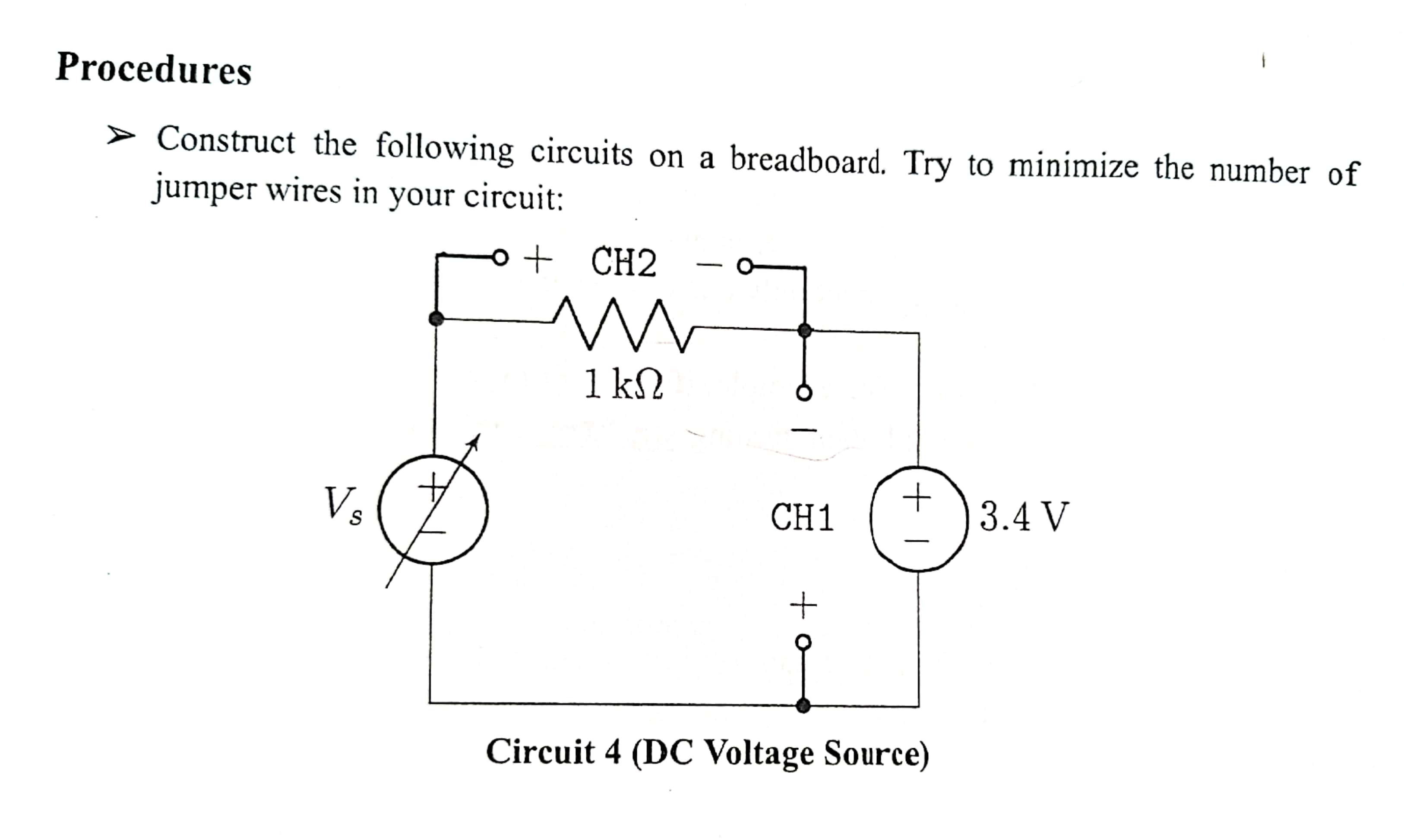 Solved > Construct the following circuits on a breadboard. | Chegg.com