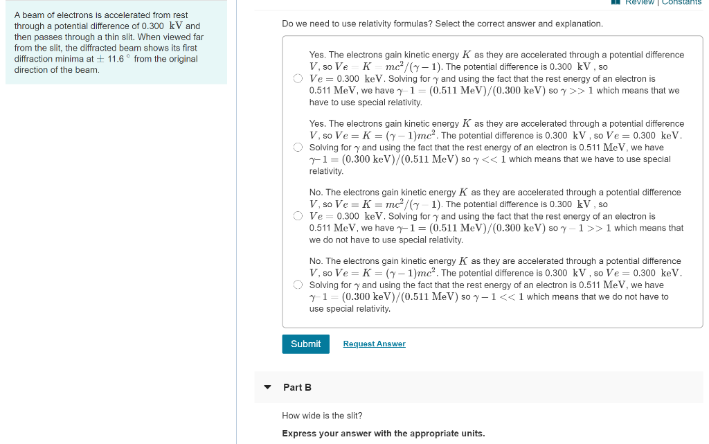 Solved Review Constants Do we need to use relativity | Chegg.com