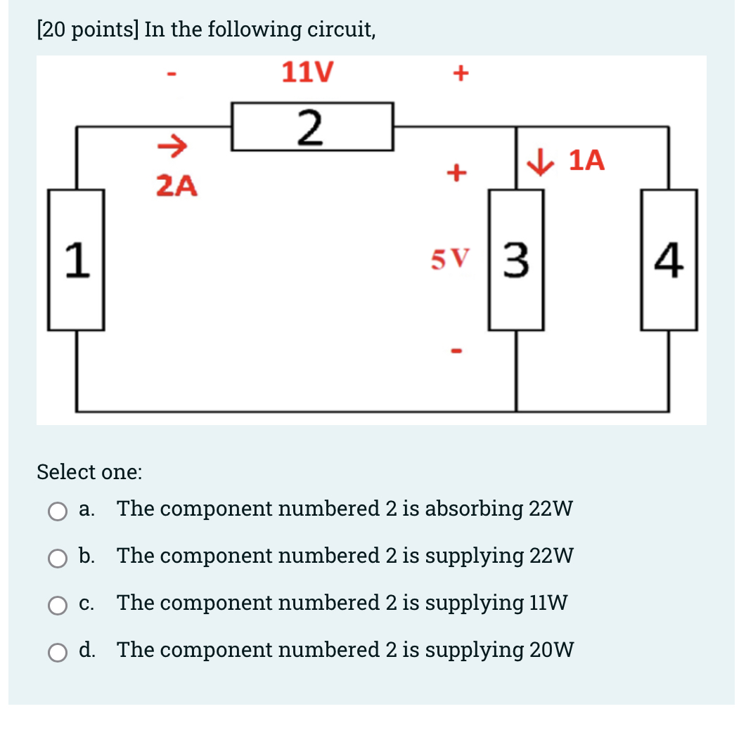 Solved [20 points] In the circuit below, I2=6A,I3=2.2A and | Chegg.com