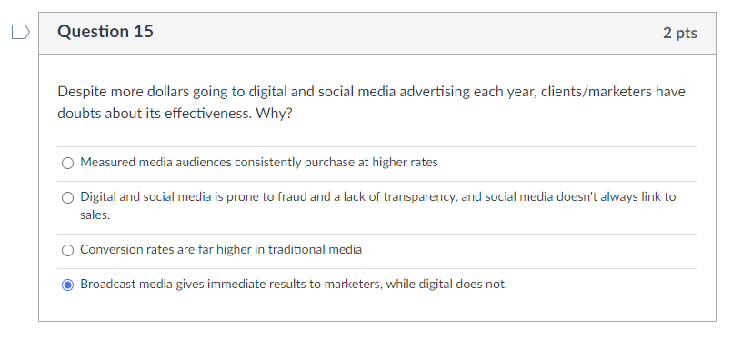 Solved Despite more dollars going to digital and social | Chegg.com