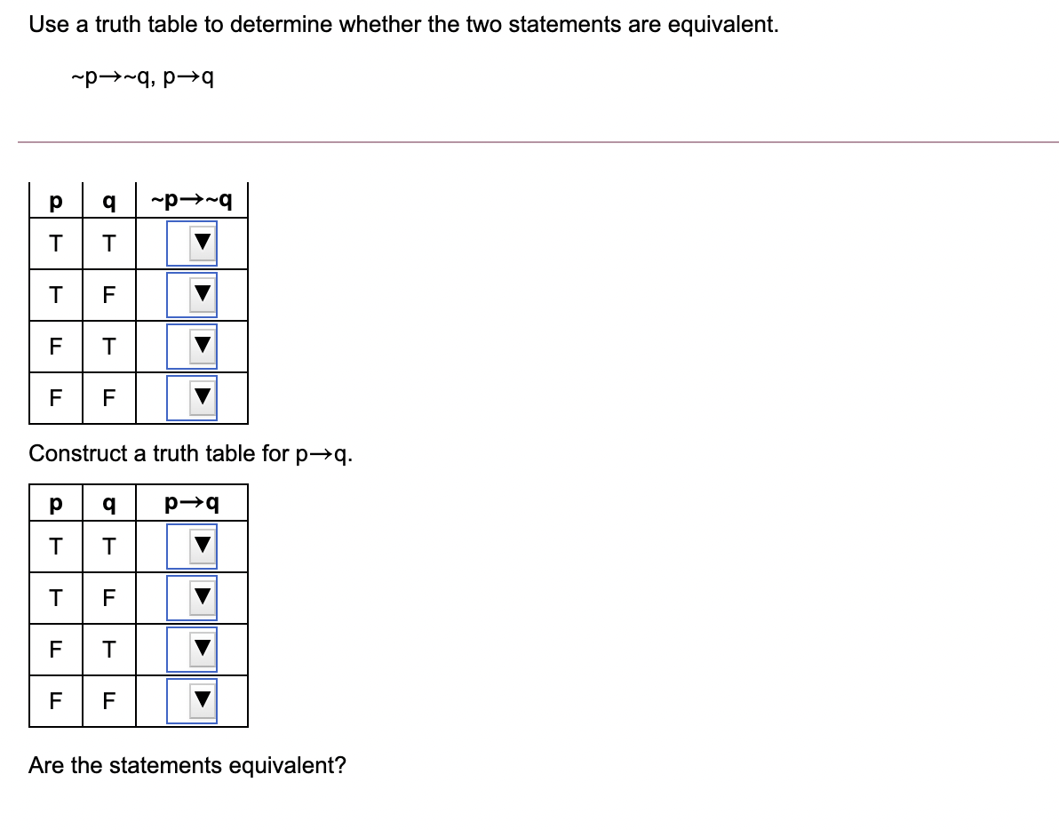 Solved Use a truth table to determine whether the two | Chegg.com