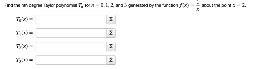 Solved Find the nth degree Taylor polynomial Tn for n=0,1,2, | Chegg.com