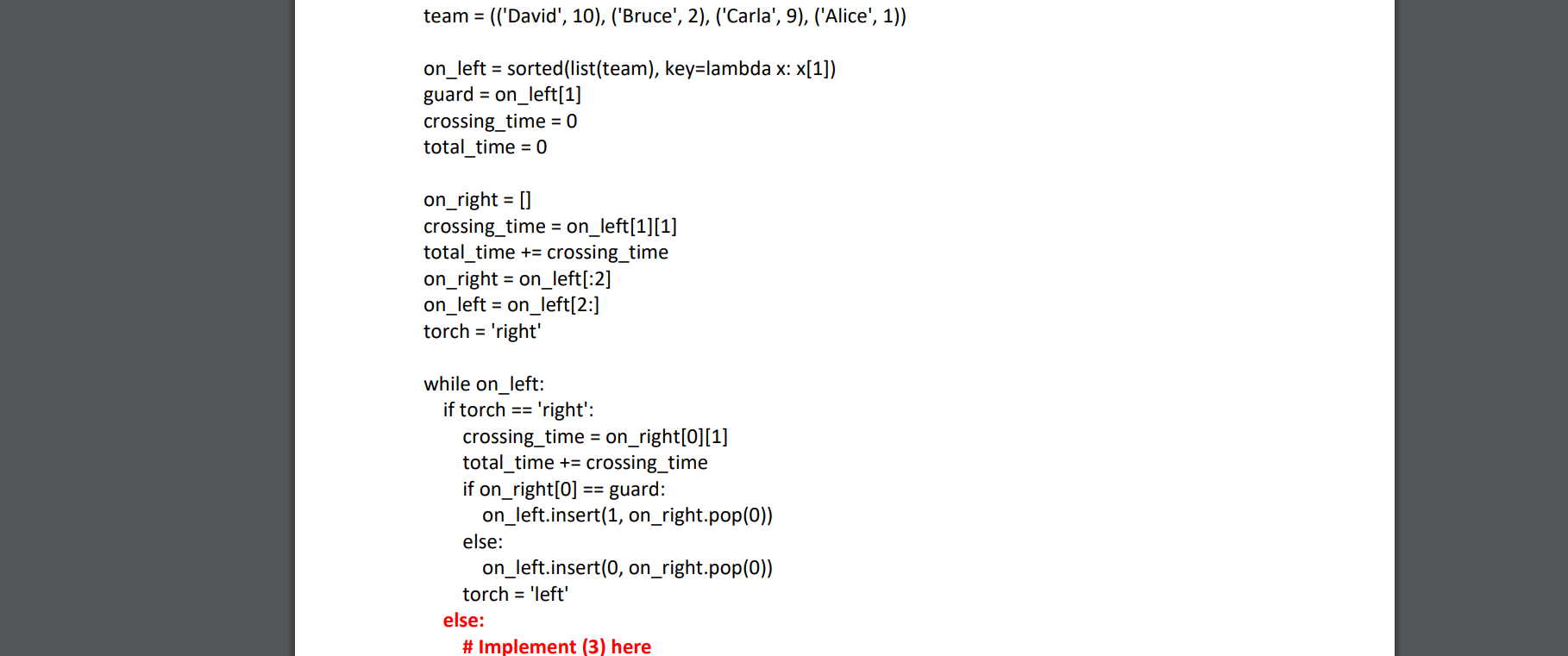 Unscramble the following python code and add to it in | Chegg.com