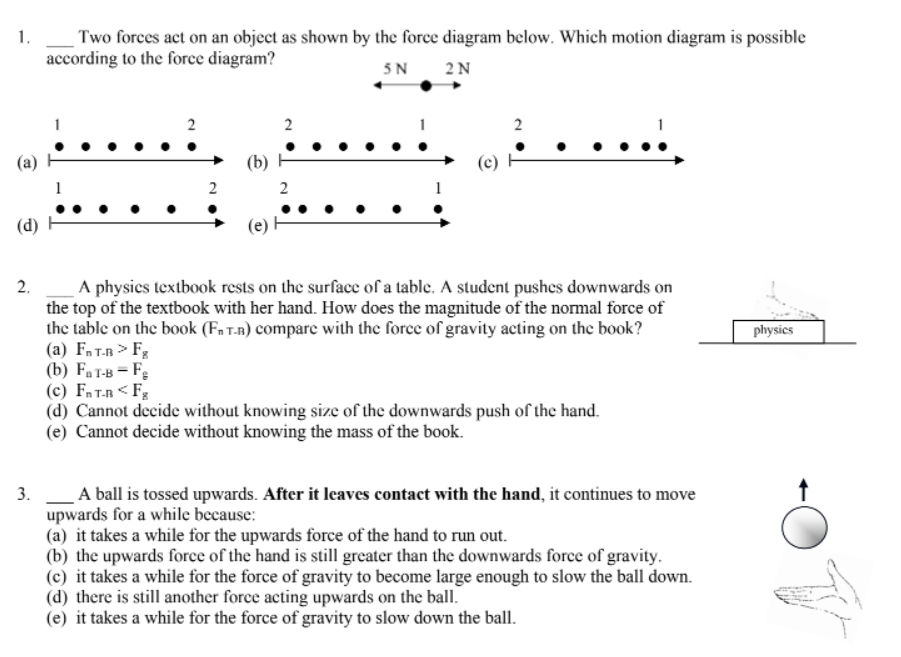 Solved 1. Two forces act on an object as shown by the force | Chegg.com