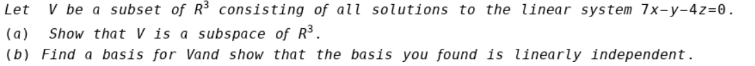 Solved Let V be a subset of R3 consisting of all solutions | Chegg.com
