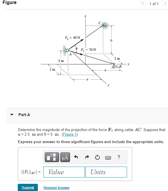 Solved Figurepart Adetermine The Magnitude Of The Projection