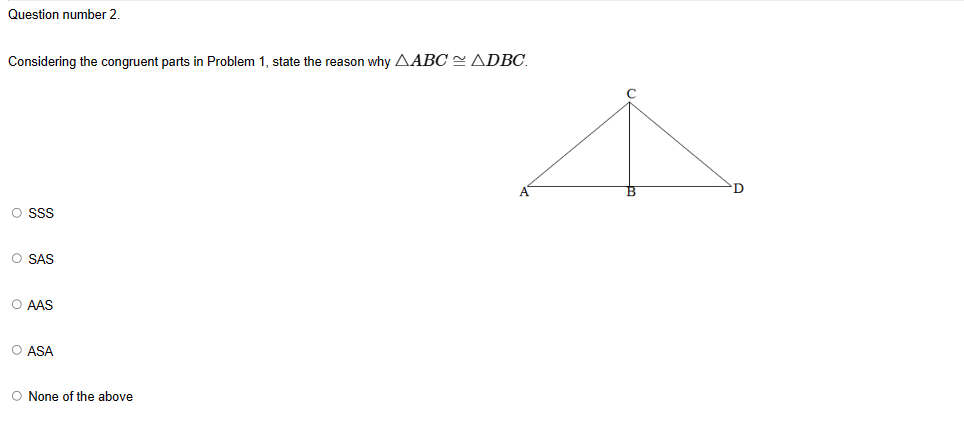 Solved Considering the congruent parts in Problem 1, state | Chegg.com