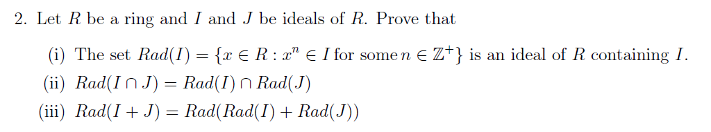 Solved 2. Let R be a ring and I and J be ideals of R. Prove | Chegg.com