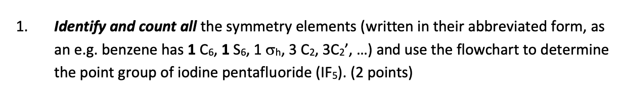 Solved Identify and count all the symmetry elements (written | Chegg.com