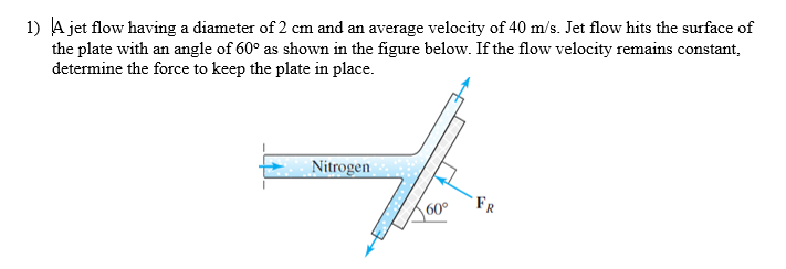 Solved 1) (A jet flow having a diameter of 2 cm and an | Chegg.com