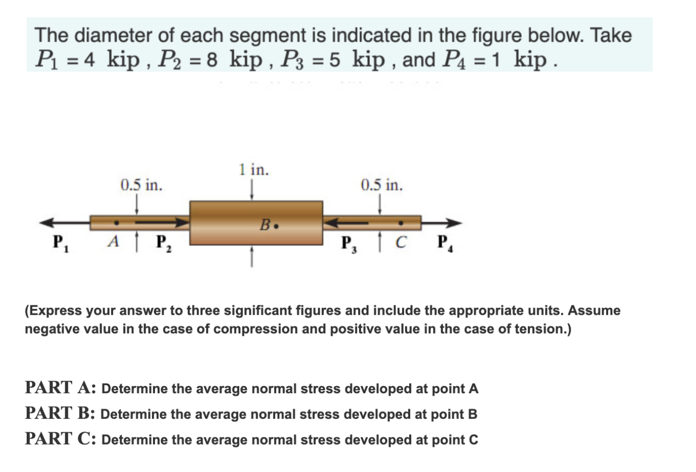 Solved The diameter of each segment is indicated in the | Chegg.com