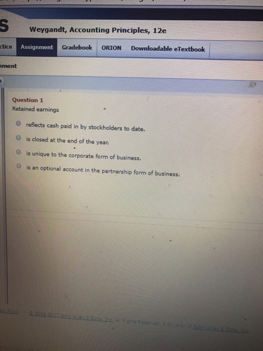 Solved Weygandt, Accounting Principles, 12e ctice Gradebook | Chegg.com