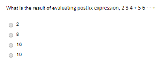 Solved What is the result of evaluating postfix expression, | Chegg.com