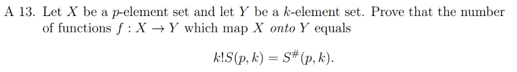 Solved A 13. Let X be a p-element set and let Y be a | Chegg.com
