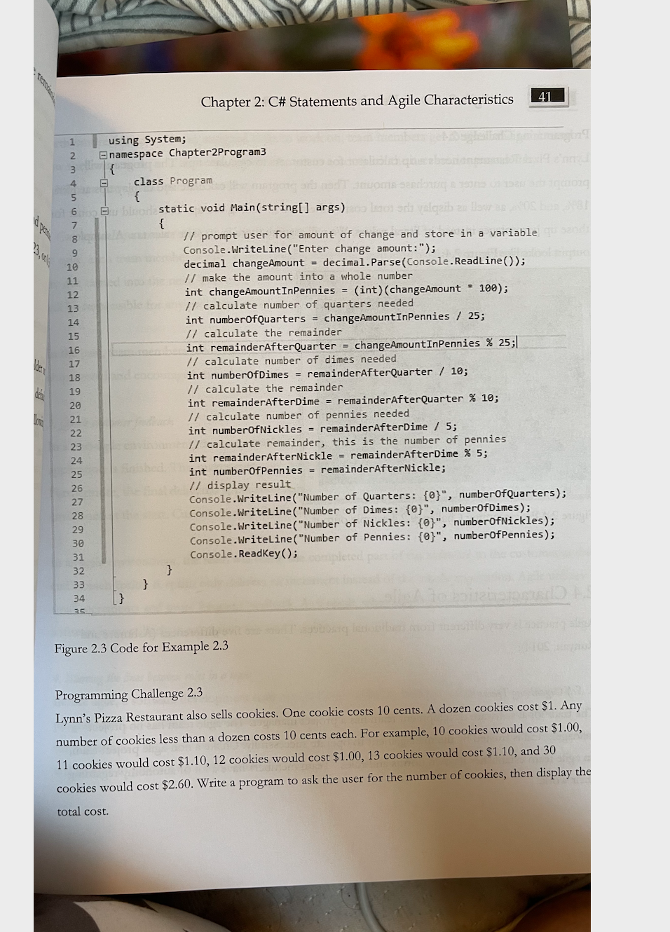 Solved 41 Chapter 2: C# Statements and Agile Characteristics | Chegg.com