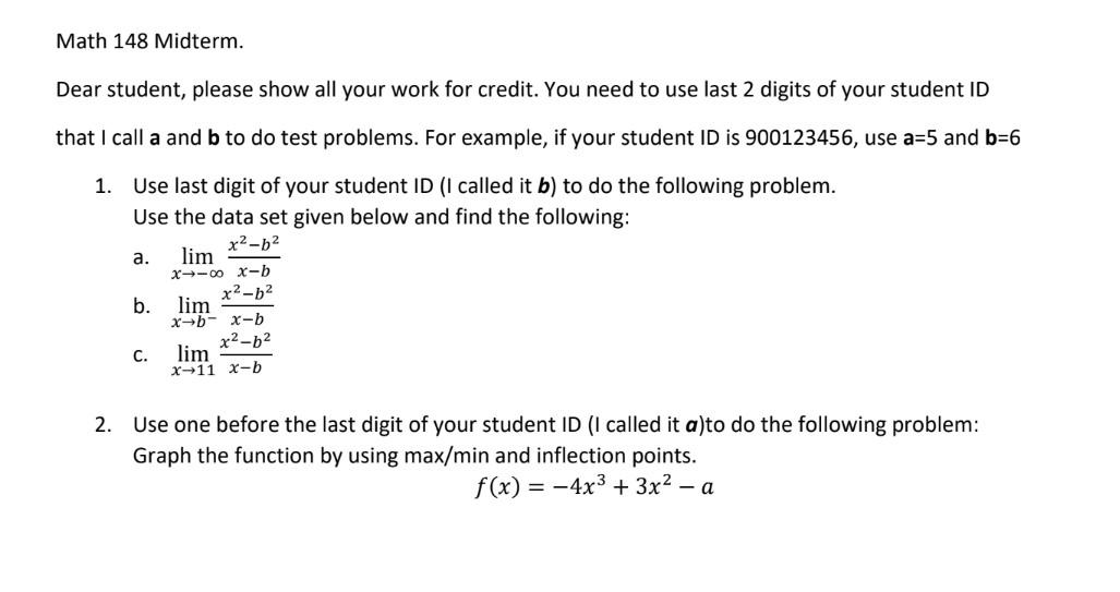 Solved The student ID is just an example to help solve the | Chegg.com