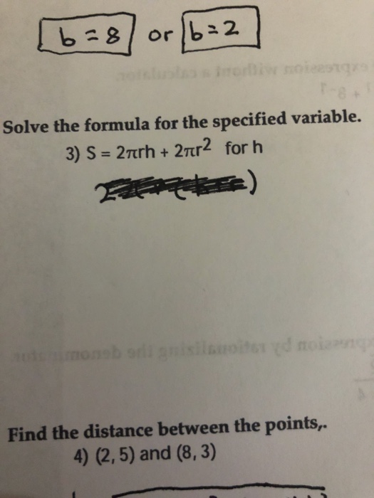 Solved Solve the formula for the specified variable. 3) S | Chegg.com