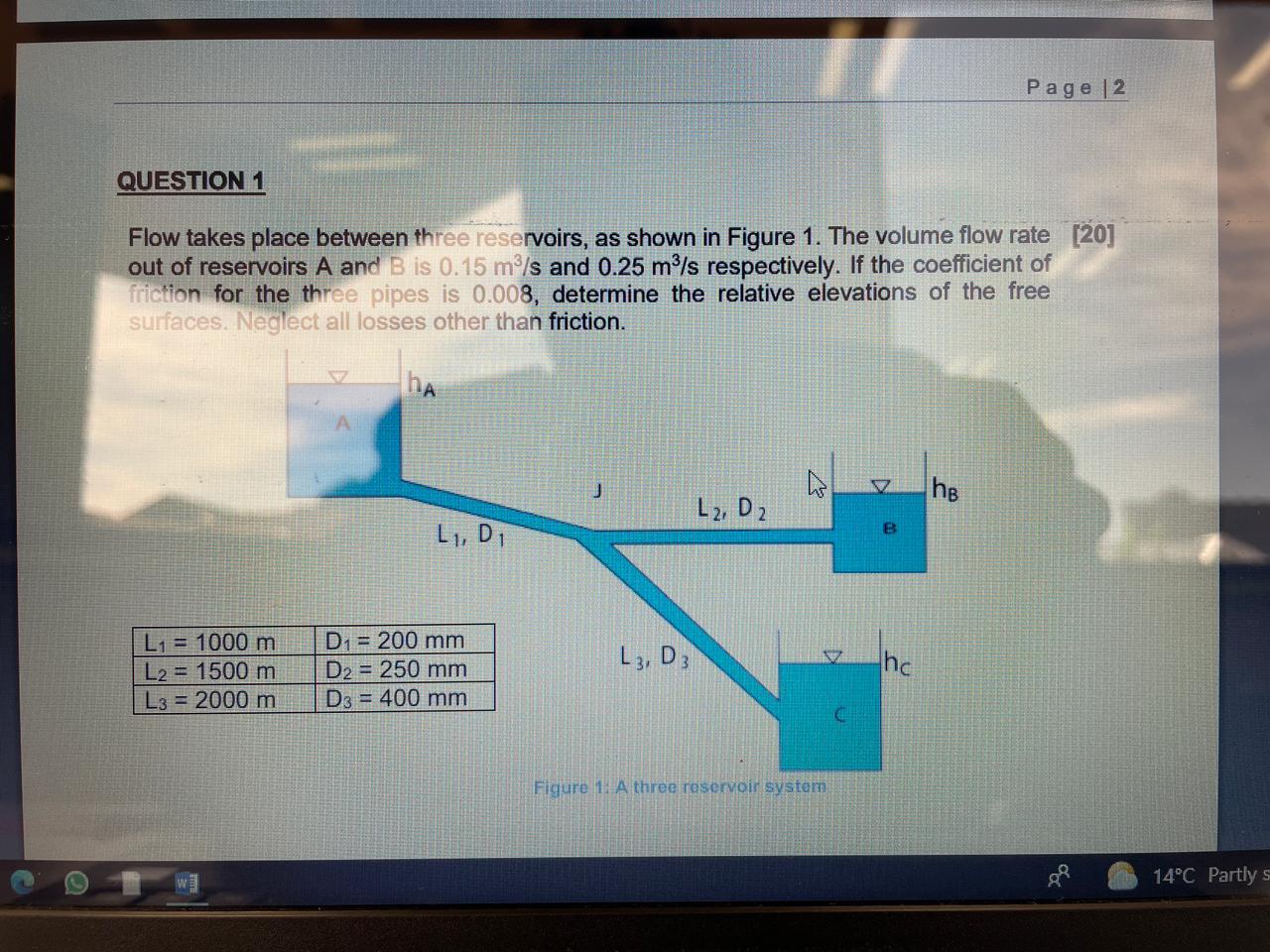 Solved Page 12 QUESTION 1 Flow takes place between three | Chegg.com