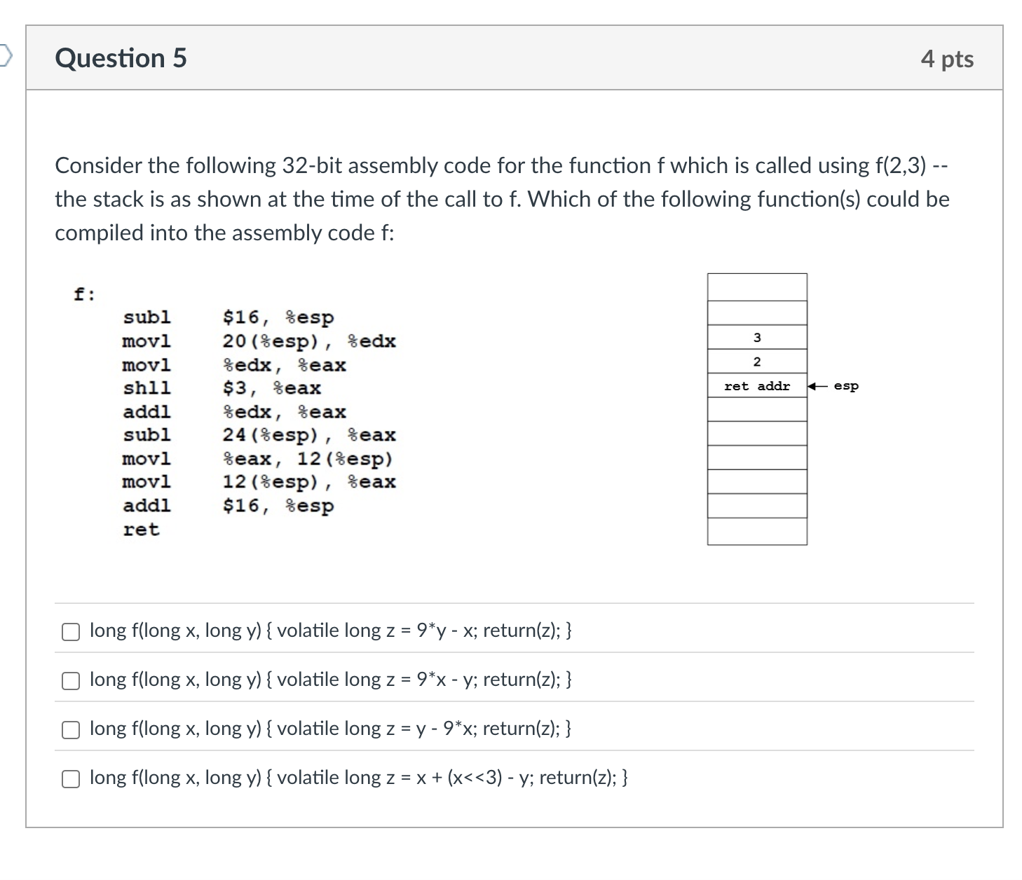Solved Consider the following 32-bit assembly code for the | Chegg.com