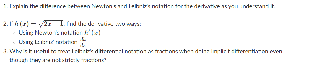 Solved 1. Explain the difference between Newton's and | Chegg.com