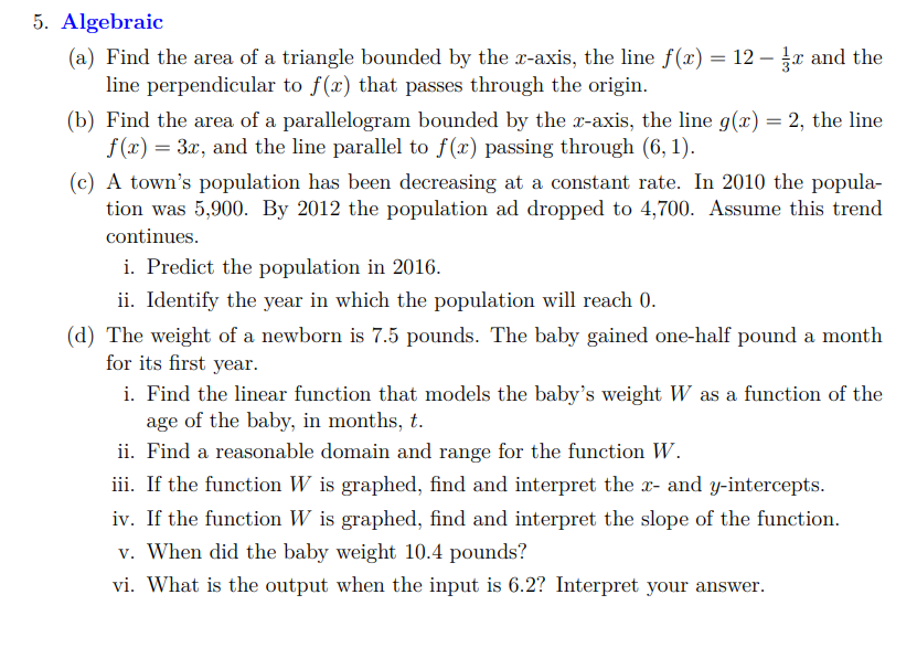 Solved Algebraic(a) ﻿Find the area of a triangle bounded by | Chegg.com