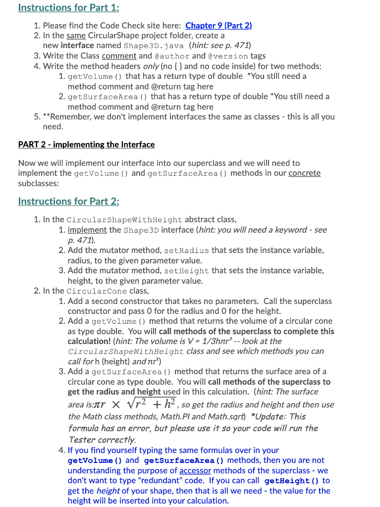 Solved PART 1: We will be building on the Chapter 9 (Part I) | Chegg.com