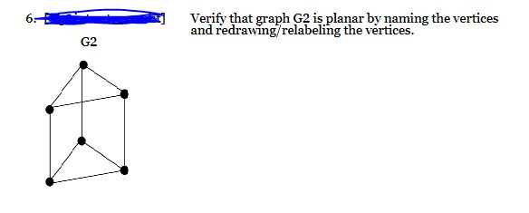 Solved Verify that graph G2 ﻿is planar by naming the | Chegg.com