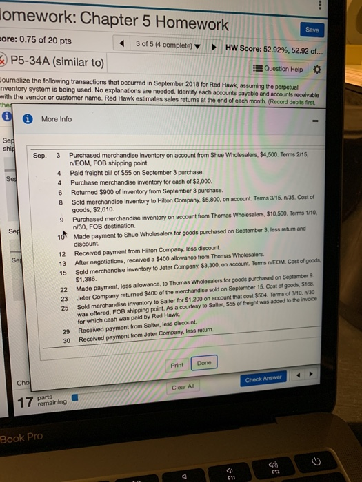 Solved SP2019 2301-63001 Homework: Chapter 5 Homework Save | Chegg.com Solved SP2019 2301-63001 Homework: Chapter 5 Homework Save | Chegg.com