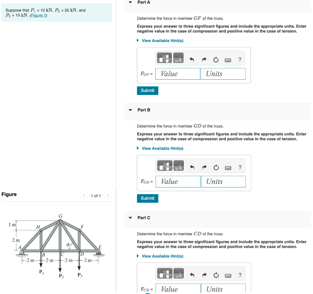 Solved Suppose that P1=10kN,P2=25kN, and P3=15kN. (Figure 1) | Chegg.com