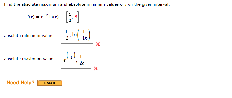 Solved Find the absolute maximum and absolute minimum values | Chegg.com