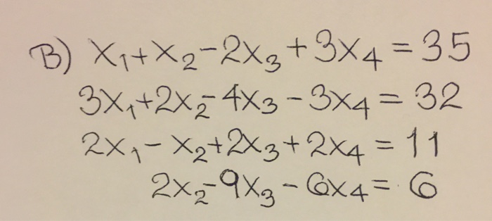 Solved using gaussian elimination with back substitution , | Chegg.com