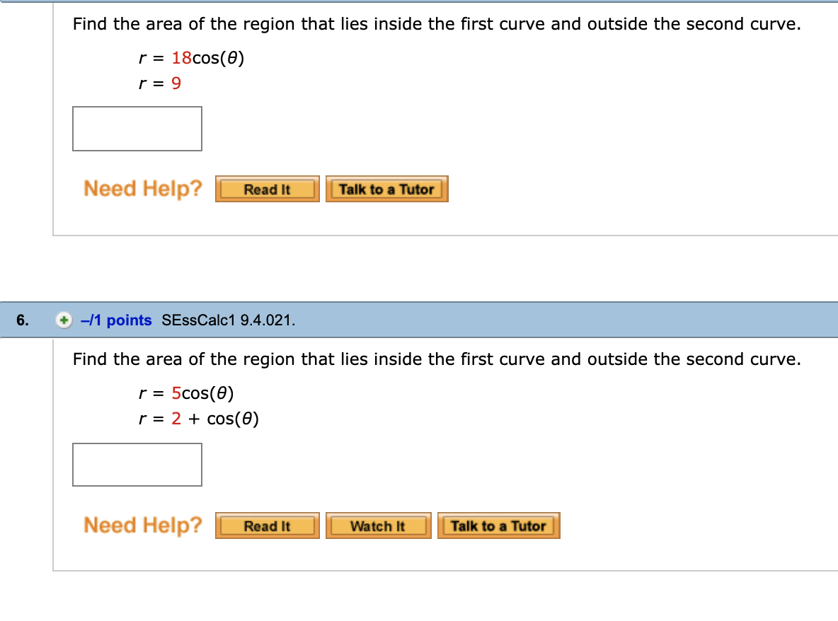 Solved Find the area of the region that lies inside the | Chegg.com