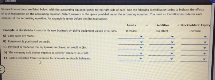 Solved of each transaction on the accounting equation. | Chegg.com