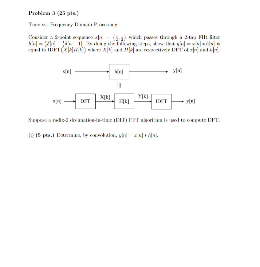 Solved Problem 3 (25 pts.) Time vs. Frequency Domain | Chegg.com