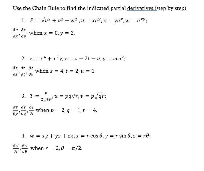 Solved Use the Chain Rule to find the indicated partial | Chegg.com