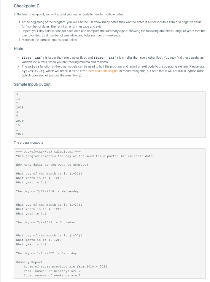 Solved Checkpoint C In the final checkpoint, you will extend | Chegg.com