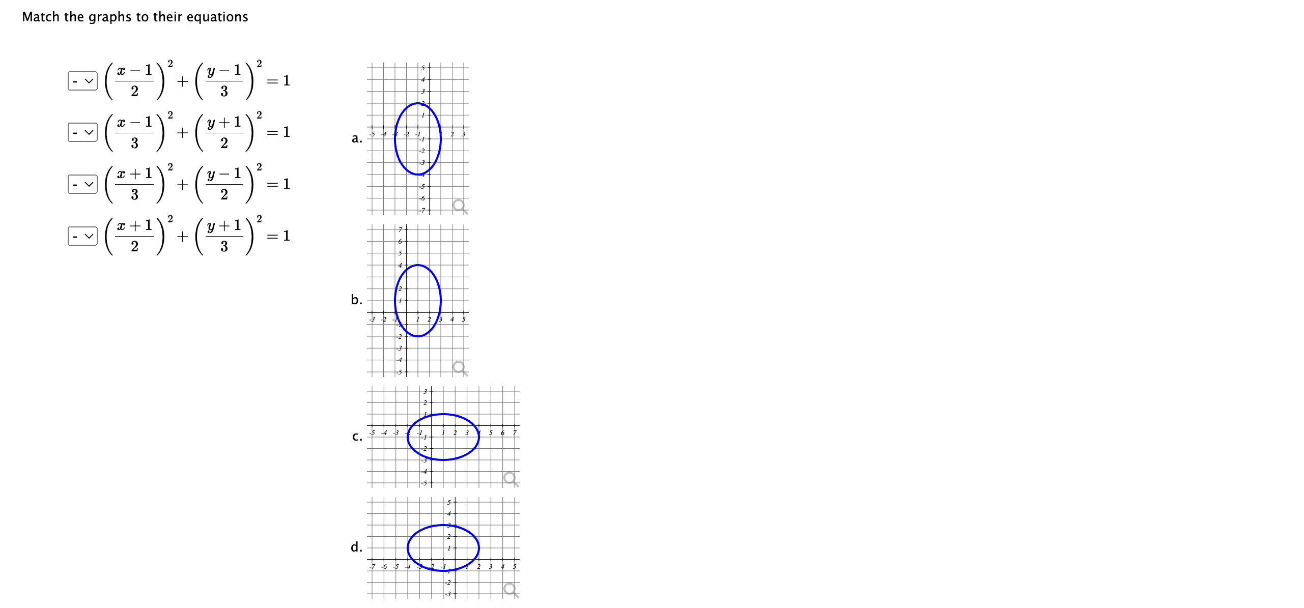 Solved Match the graphs to their equations | Chegg.com
