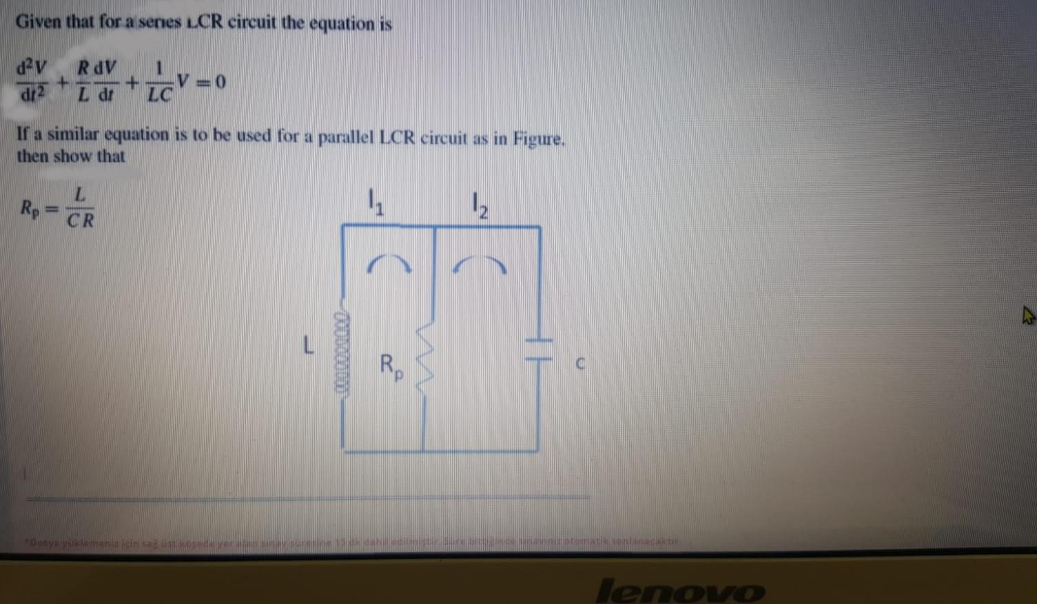 Solved Given that for a series LCR circuit the equation is | Chegg.com