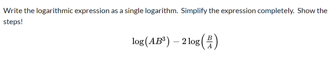 Solved har Write the logarithmic expression as a single | Chegg.com