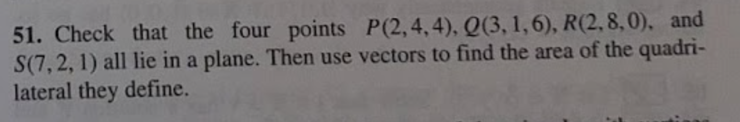 Solved 51. Check that the four points | Chegg.com
