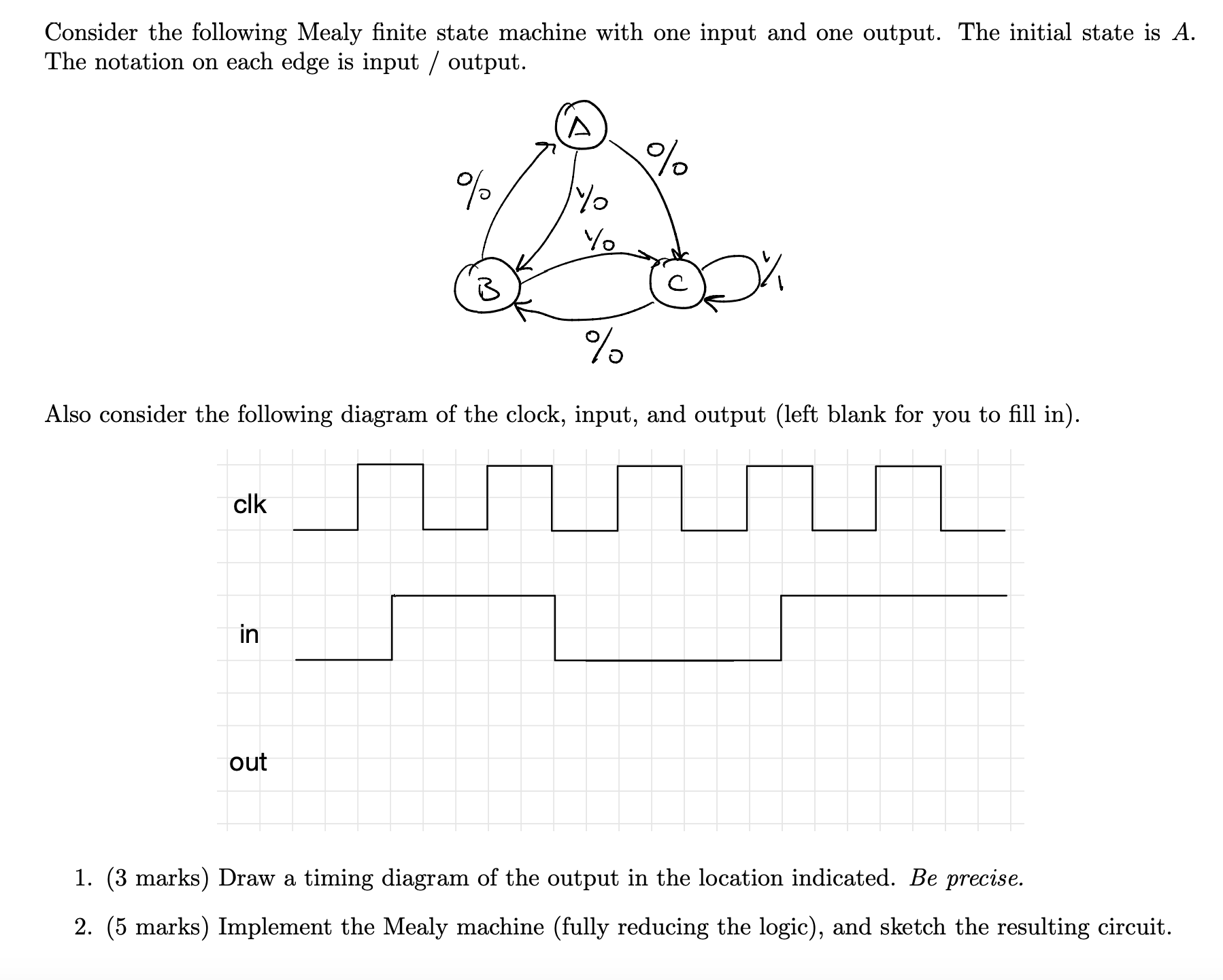 Solved Consider the following Mealy finite state machine | Chegg.com Solved Consider the following Mealy finite state machine | Chegg.com
