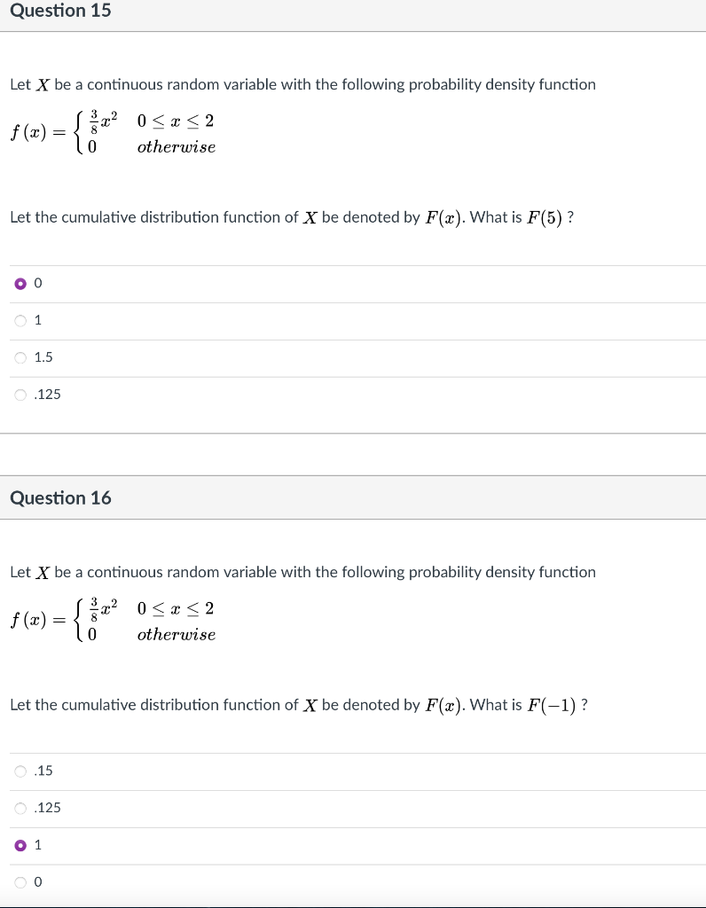 Solved Question 15 Let X be a continuous random variable | Chegg.com