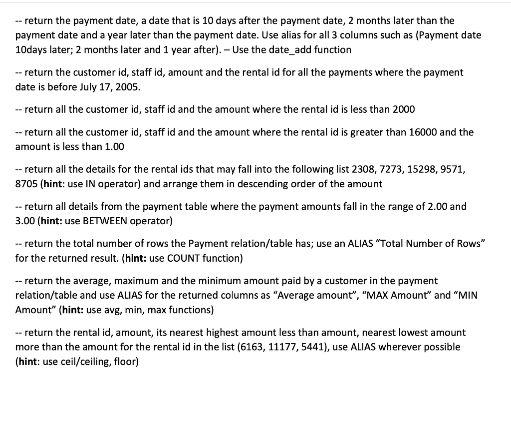 Solved Objective: Learn & Practice SELECT clause for the | Chegg.com