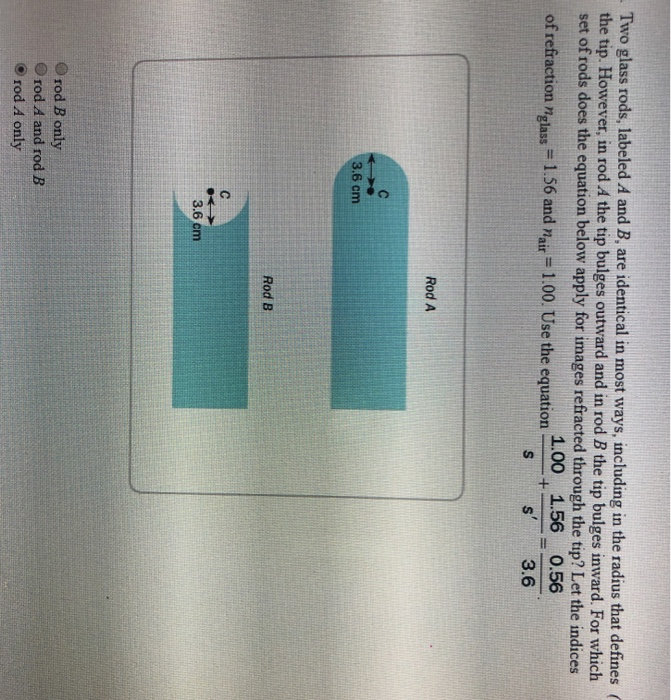 Solved Two glass rods, labeled A and B, are identical in | Chegg.com