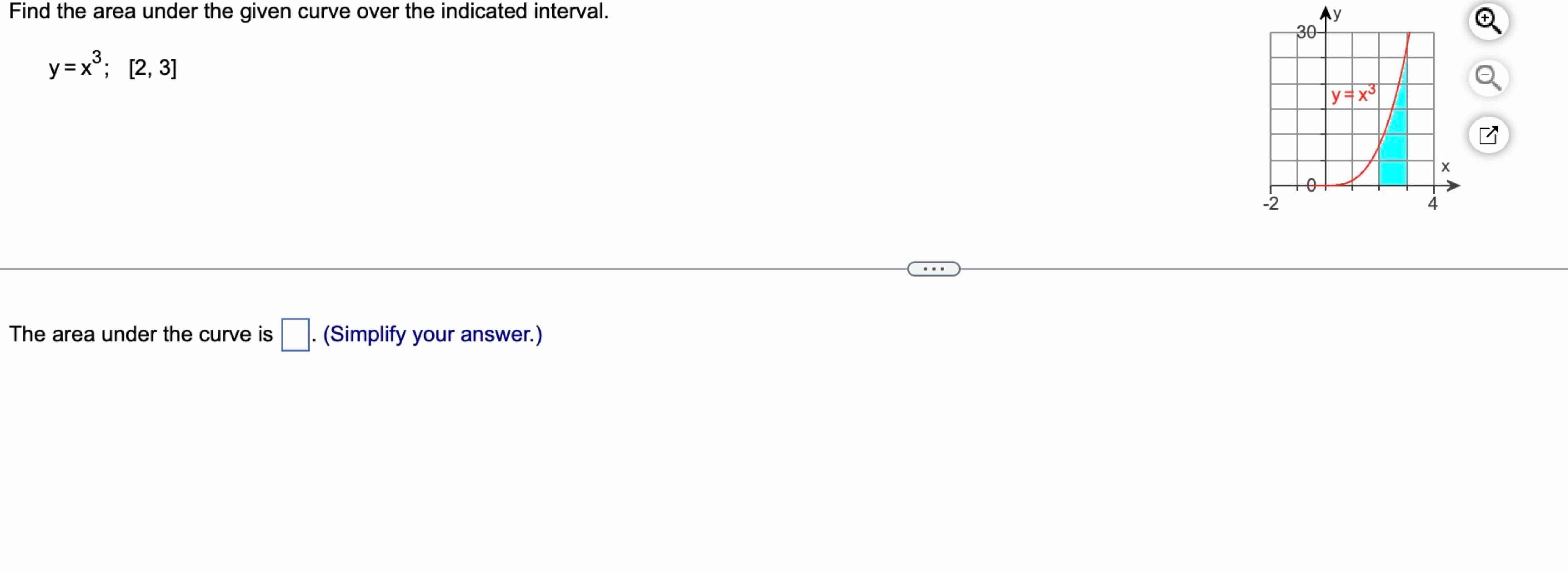 Solved Find the area under the given curve over the | Chegg.com
