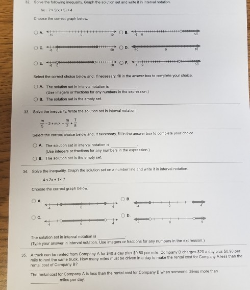 Solved 32 Solve the following inequality. Graph the solution | Chegg.com