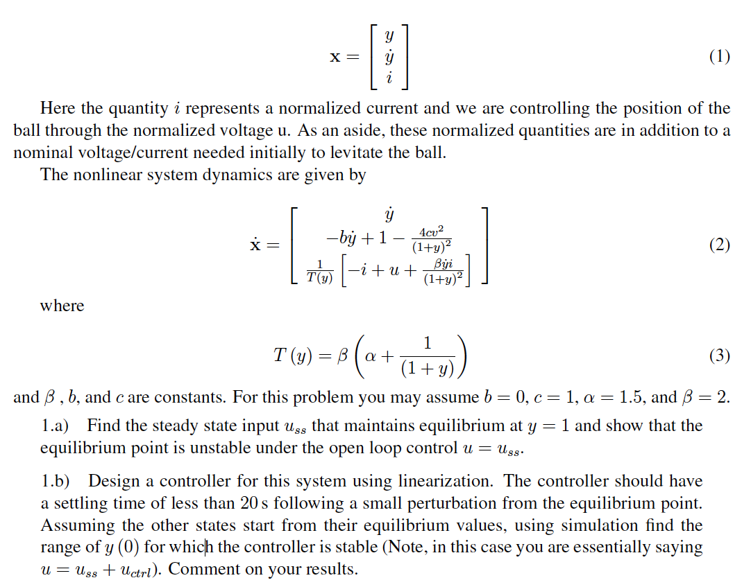 Below is the information for a magnetic levitation | Chegg.com