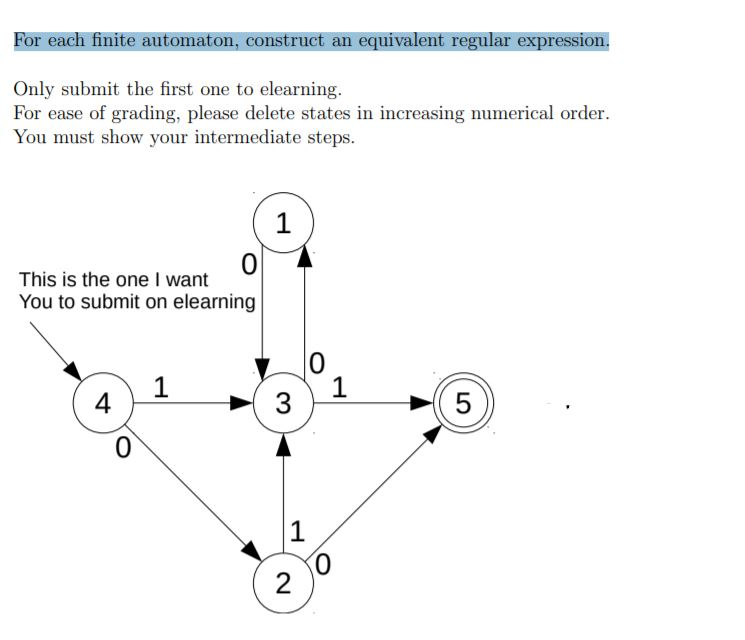 Solved For each finite automaton, construct an equivalent | Chegg.com